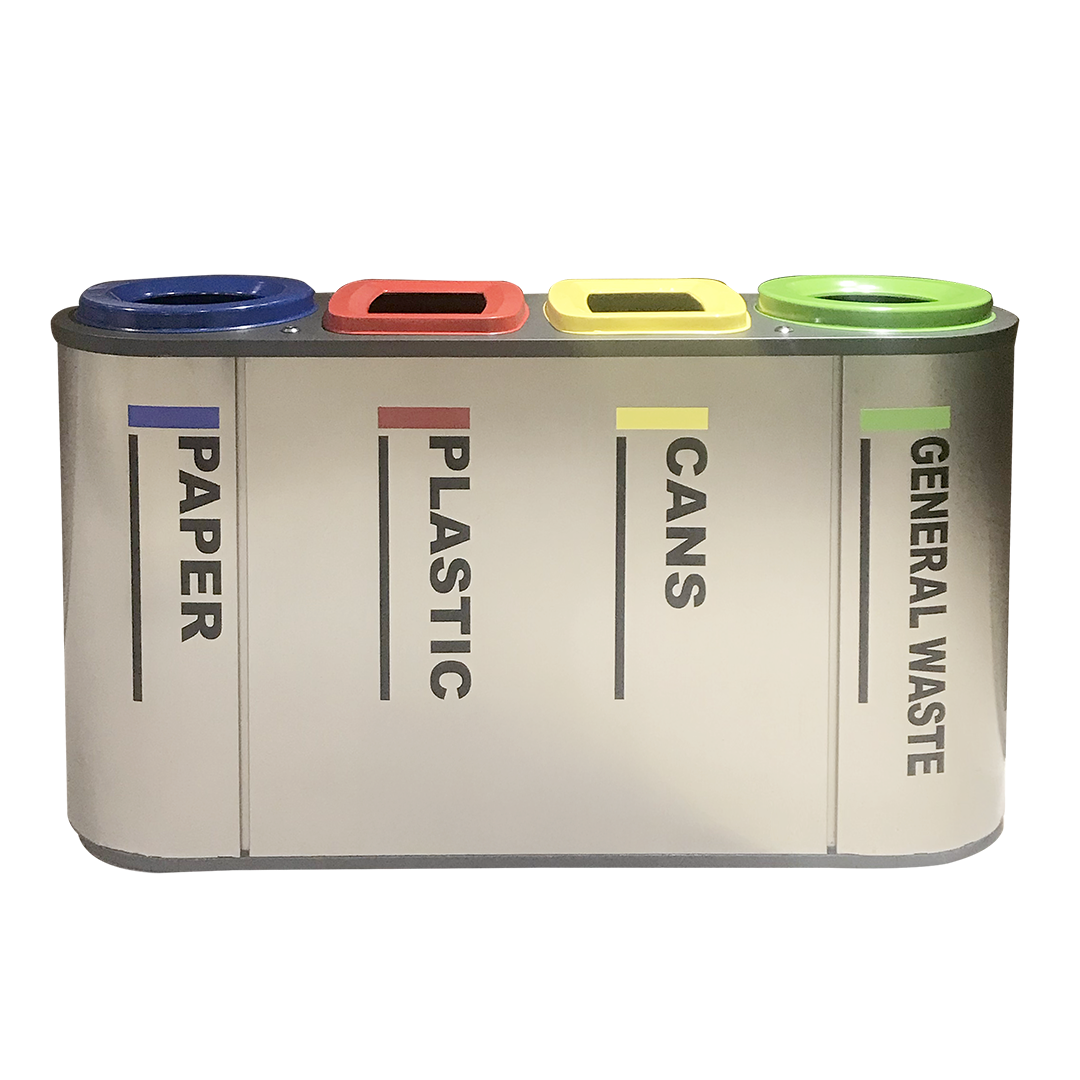 Stainless Steel Recycling Bins Station | 2-in-1, 3-in-1, 4-in-1 Multi ...